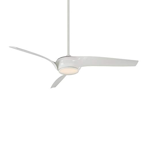 Nirvana Smart Indoor and Outdoor 3-Blade Ceiling Fan 56in Gloss White with 3000K LED Light Kit and Remote Control works with Alexa, Google Assistant, Samsung Things, and iOS or Android App