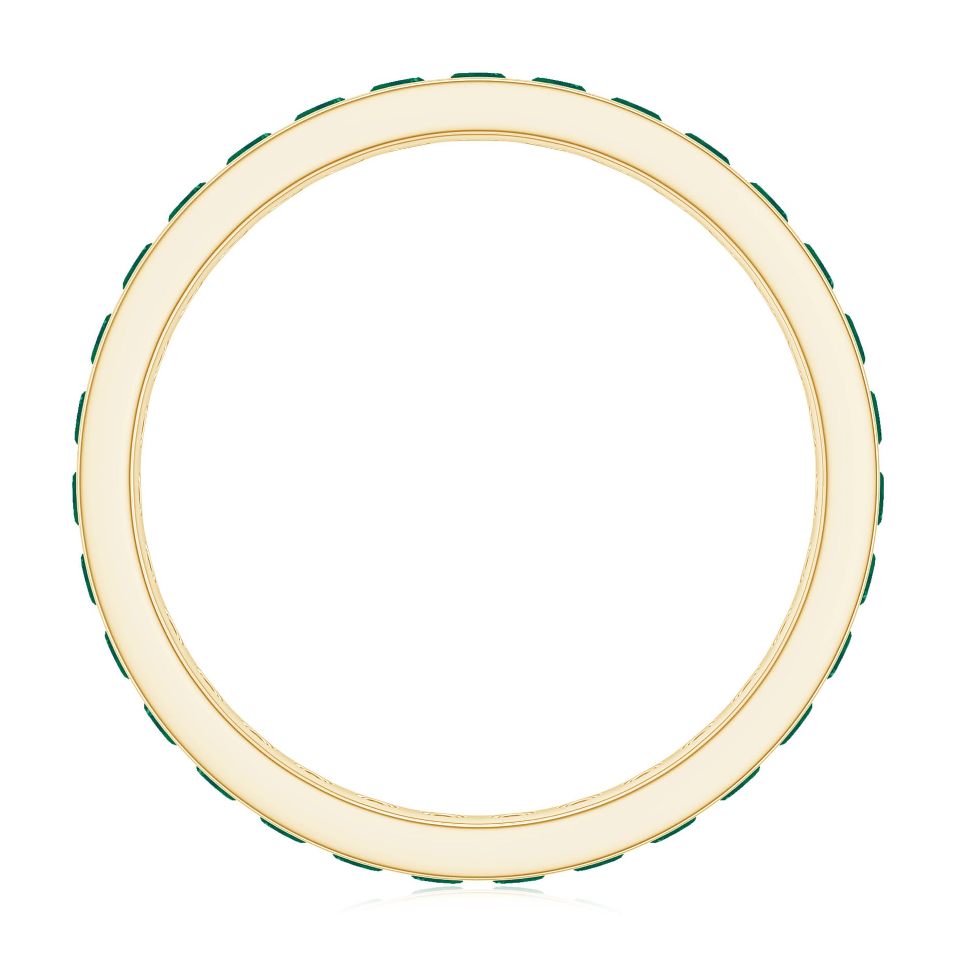 Rosec Jewels Emerald Eternity Band Ring for Women, AAA Quality, Certified Natural Emerald Anniversary Ring - Ready To Gift, 14K Yellow Gold, Size:US 9.00