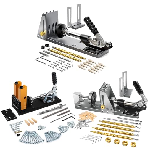 Pocket Hole Jig Kit Woodworking Hole Locator Drill Bits Angle Drill Guide Set Hole Puncher DIY Carpentry Tools Adjustable Woodworking Drill Guide Accessory