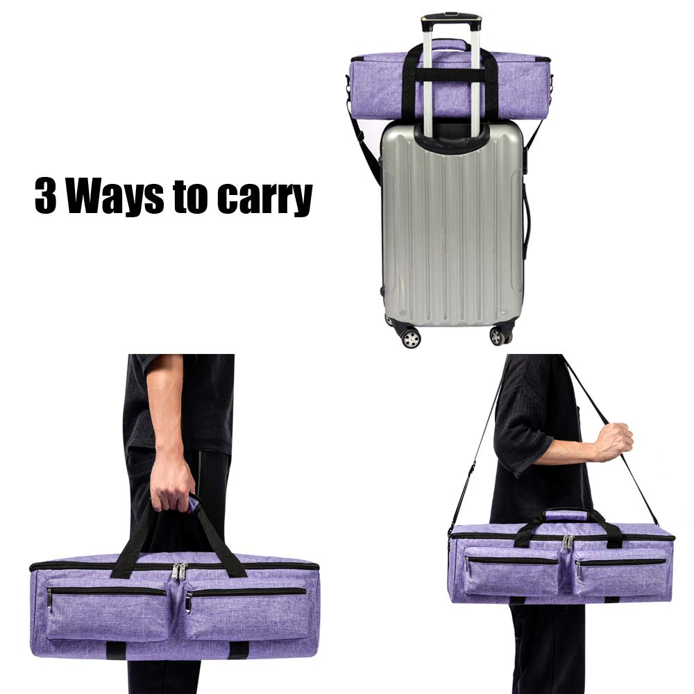 PICAN Foldable Carrying Bag Compatible with Cricut Explore Air and Maker, Tote Bag Compatible with Cricut Explore Air 2 and Silhouette Cameo 3 (Purple)