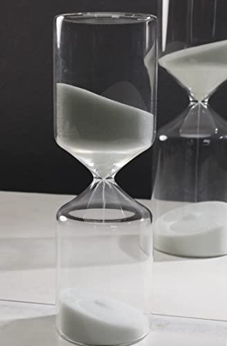 WONDROUS' DECO 60 Minutes Hourglass Sand Timer, Large 10 Inch Glass Sand Clock for Home, Kitchen, Office Desk Decoration, Valentineās Day Gift, White-60min