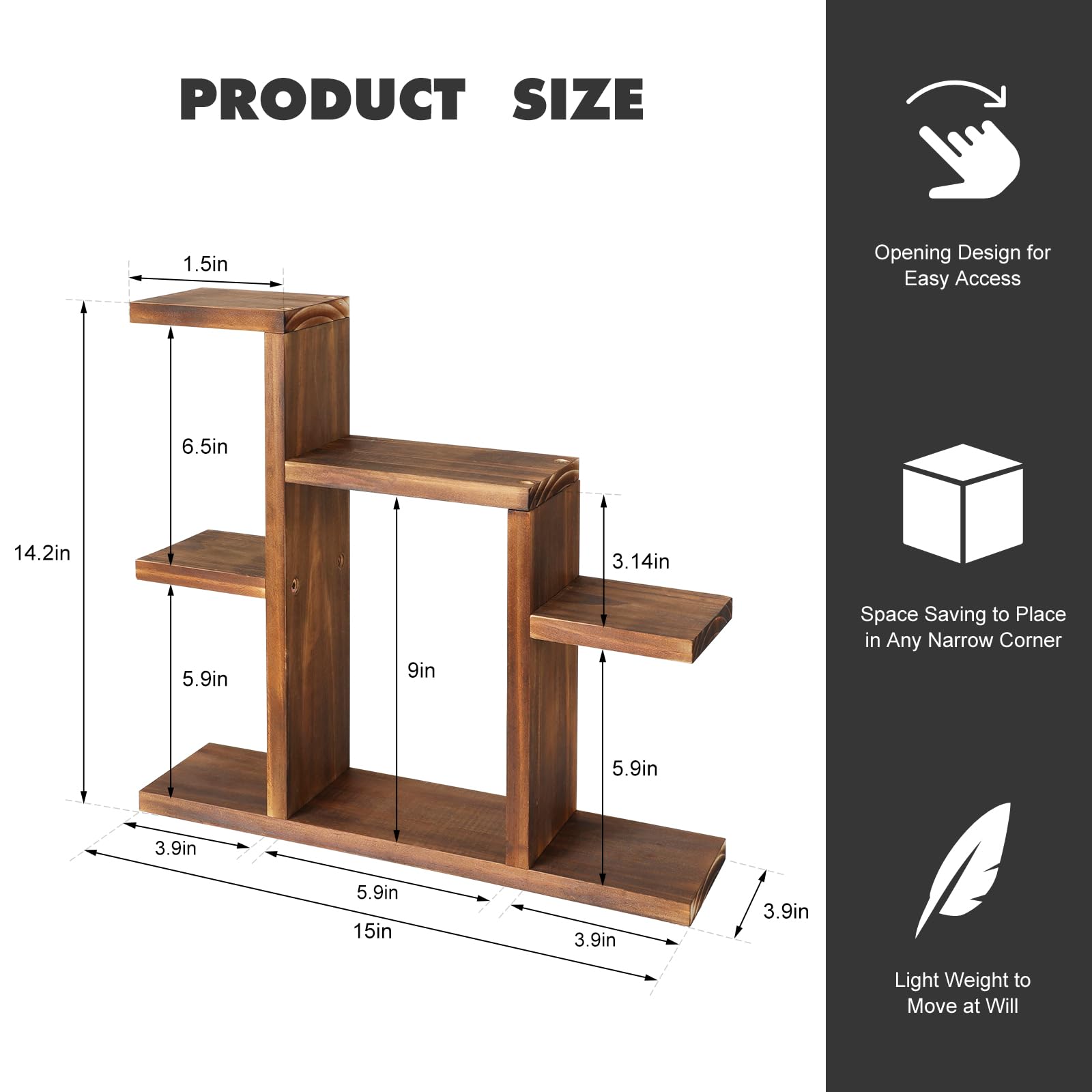 OcBuct Small Desk Plant Stand 7 Tiers Window Sill Plant Shelf Tabletop Succulent Stand Wood Desktop Flower Pot Stand Holder Plant Rack for Windowsill Desktop Window Ledge Countertop Narrow Space