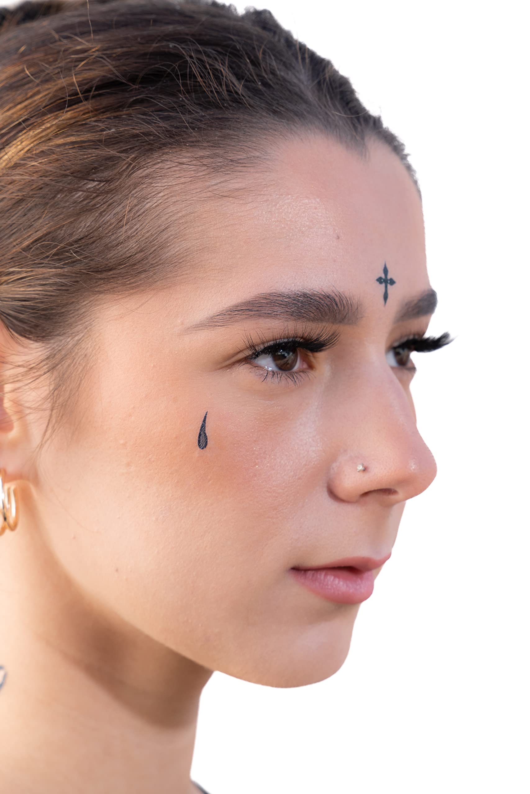 Thug Ink Temporary Tattoos - Volume I - 10 Temporary Tattoos ~ Face Tattoos ~ Teardrop, Cross, Praying Hands, etc~ Thug Life ~ Fake Tattoos ~ Water-transfer Tattoos