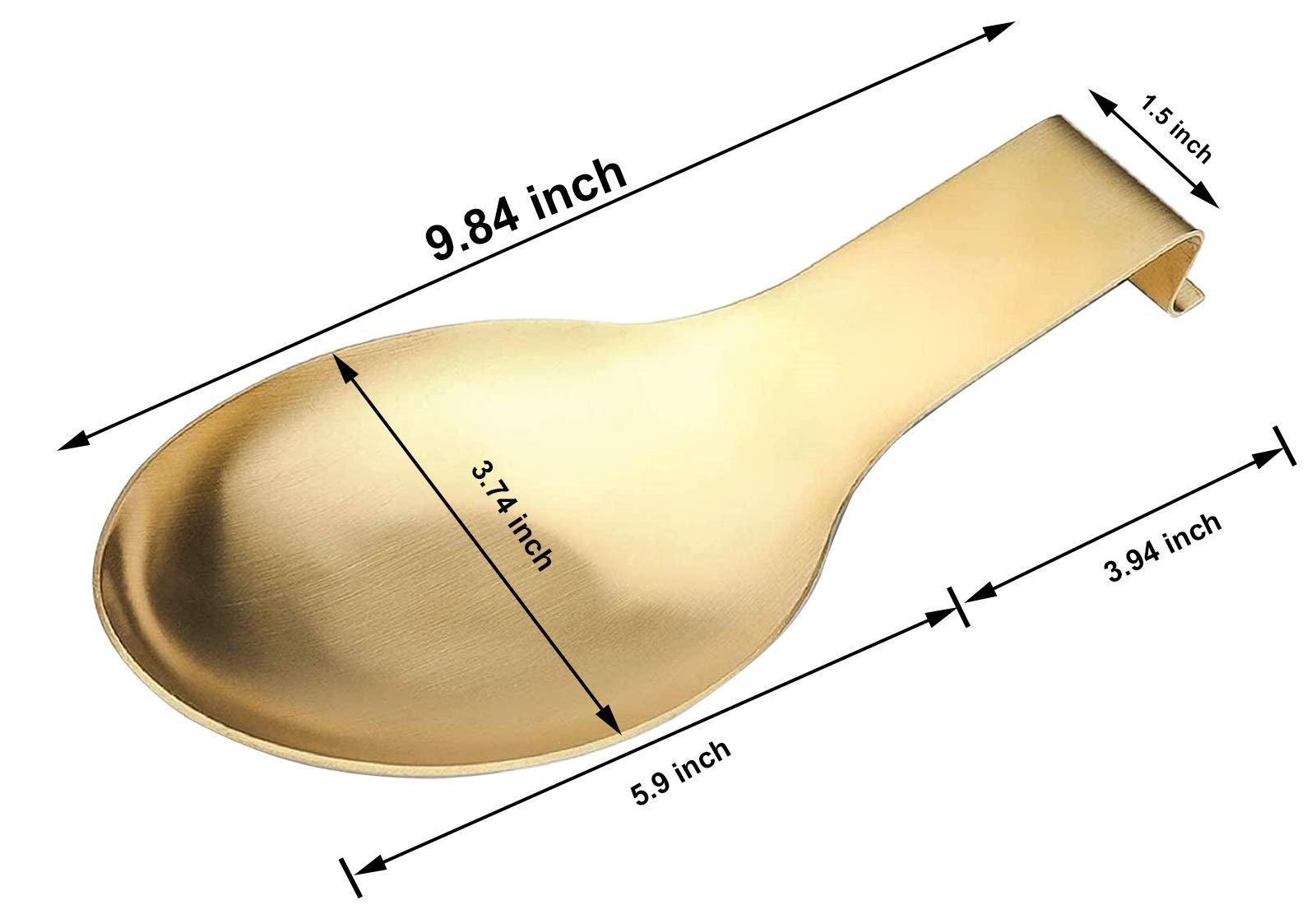 Stainless Steel Spoon Rest (2 Pack), VOJACO Spoon Rest for Kitchen Counter, Gold Spoon Holder for Stove Top for Spoons, Ladle, Spatula, Cooking Utensils or Kitchen Tools β Dishwasher Safe