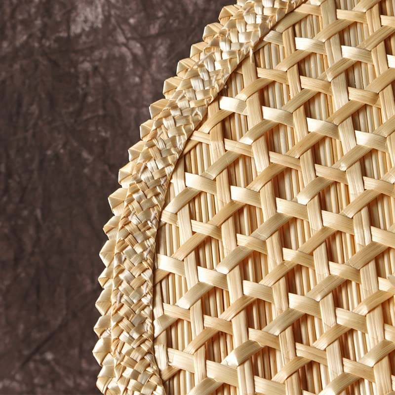 ZSQHD Hand-Woven Woven Straw Hand Fan Old Summer Natural Environmentally Friendly Hand-Woven Fan Decorative Round Fan
