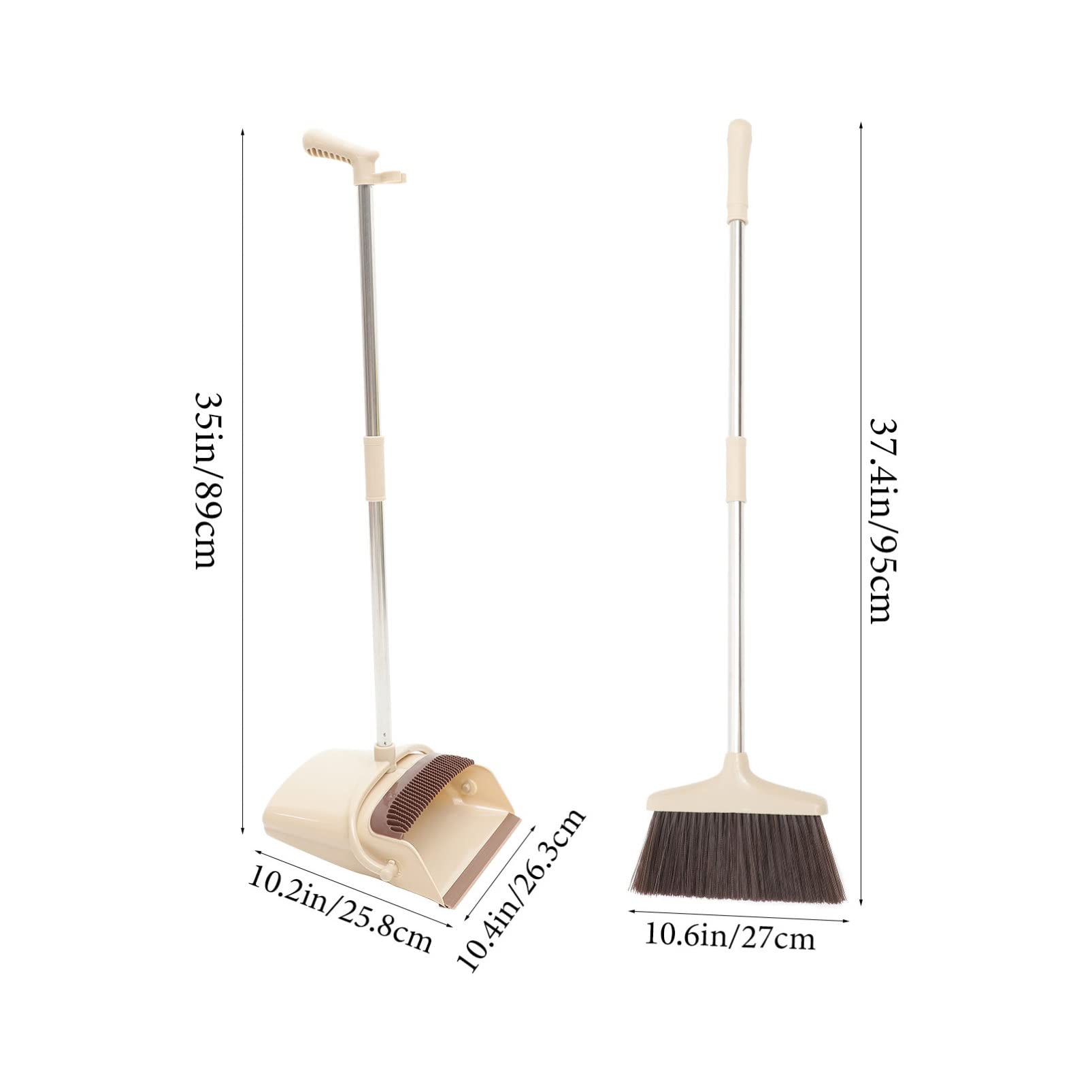 YARNOW 2 Sets Broom Set Floor Sweeper Broom and Dustpan Household Cleaning Garden Dustpan Kitchen Brooms Broom with Dustpan Long Handle Broom Handled Office Outdoor Shovel Plastic