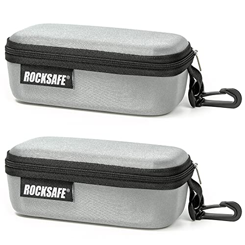 ROCKSAFE Safety Glasses Case, Large EVA Eyeware Protection Storage, with Reinforced Belt Clip [Pack of 2]