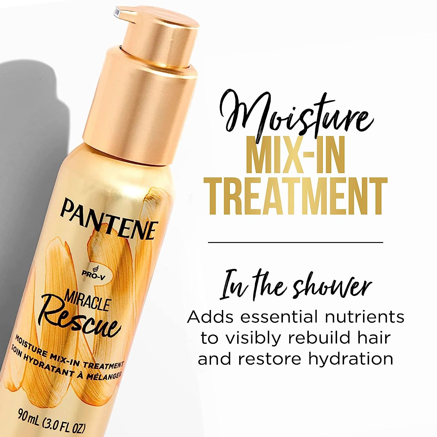 Pantene Hair Spray Miracle Rescue Leave In Conditioner Spray & Mix-In Treatment, Boost of Hydration for Damaged Hair, 5.7 Fl Oz and 3 Fl Oz Each