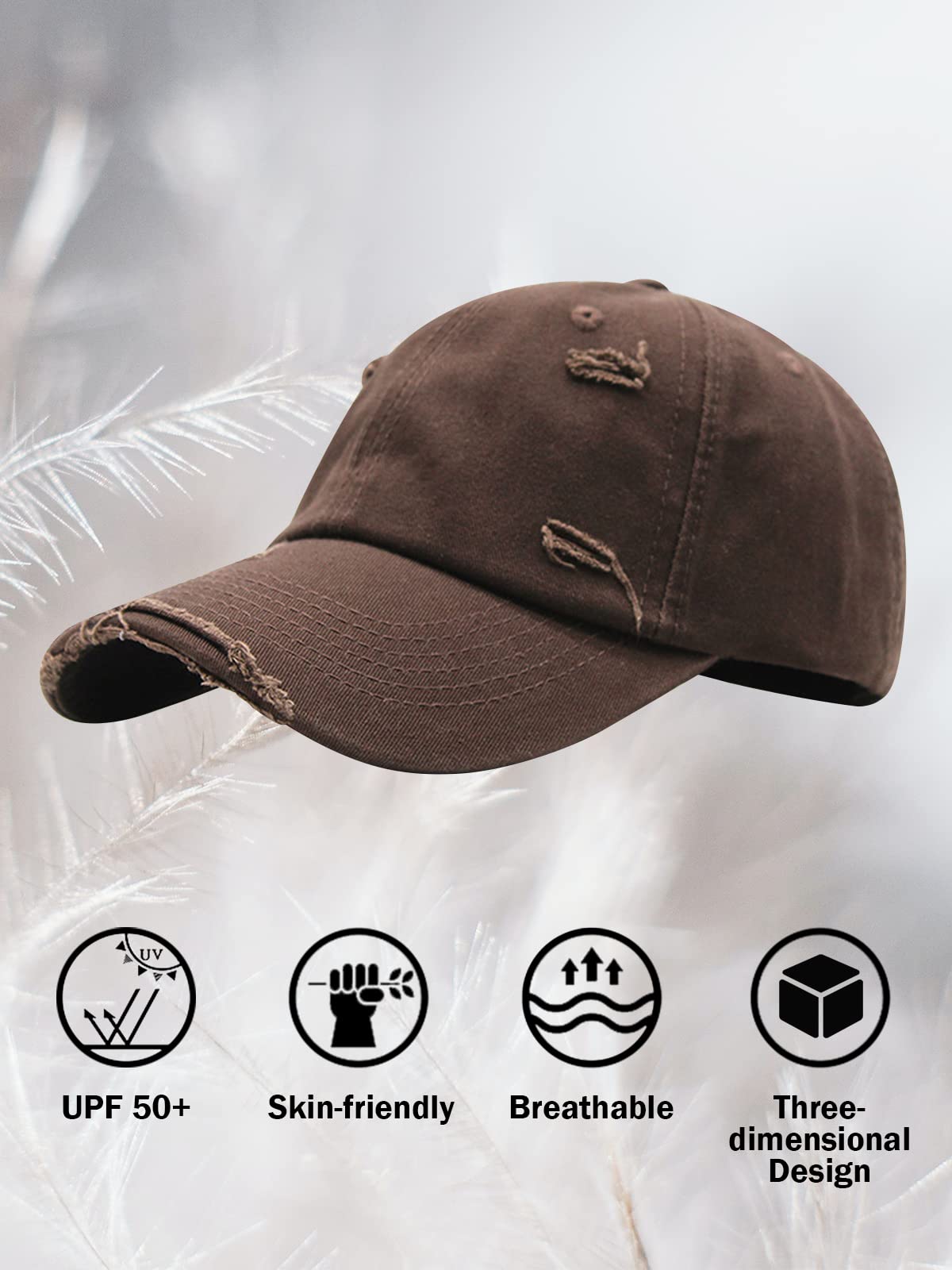 Unisex Vintage Washed Baseball-Cap Twill Adjustable Dad Hat Womens Cotton Low Profile Baseball Cap Unconstructed Black Grey One Size
