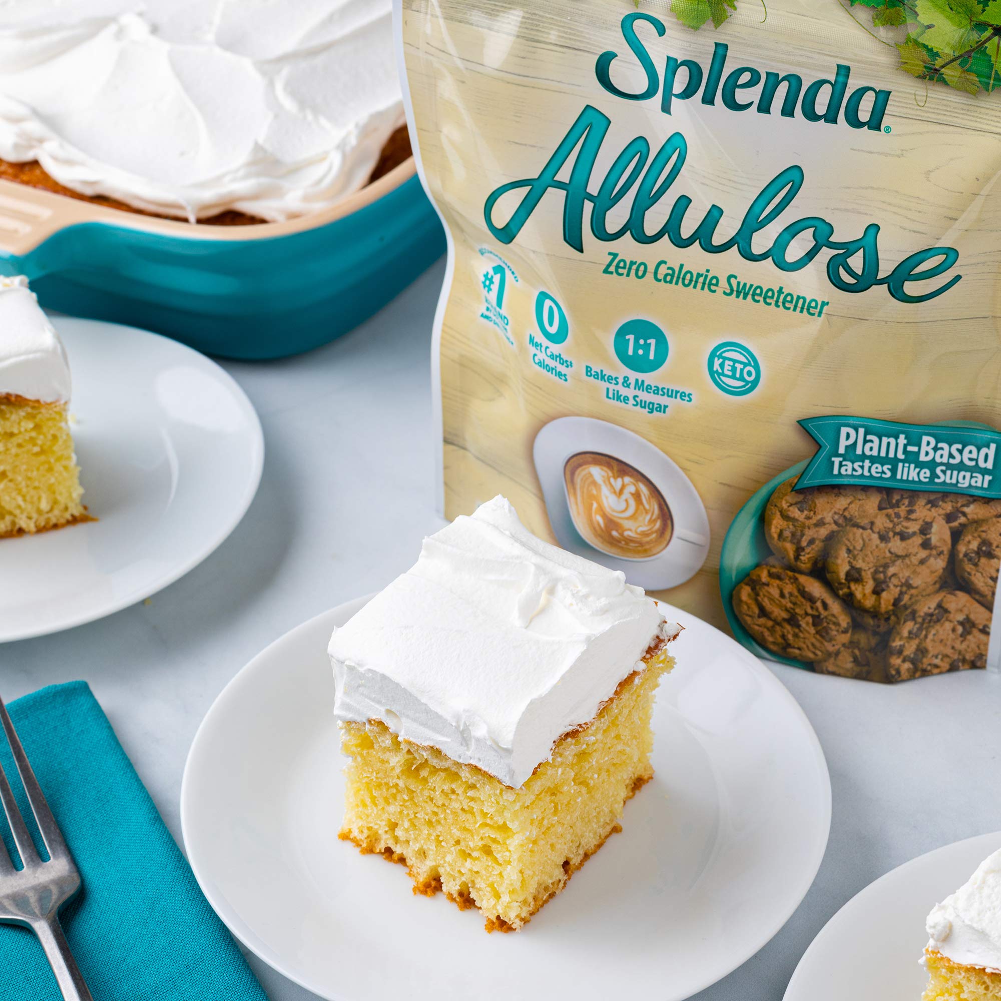 SPLENDA Allulose Plant Based Zero Calorie Sweetener For Baking & Beverages, 3 Pound Resealable Pouch