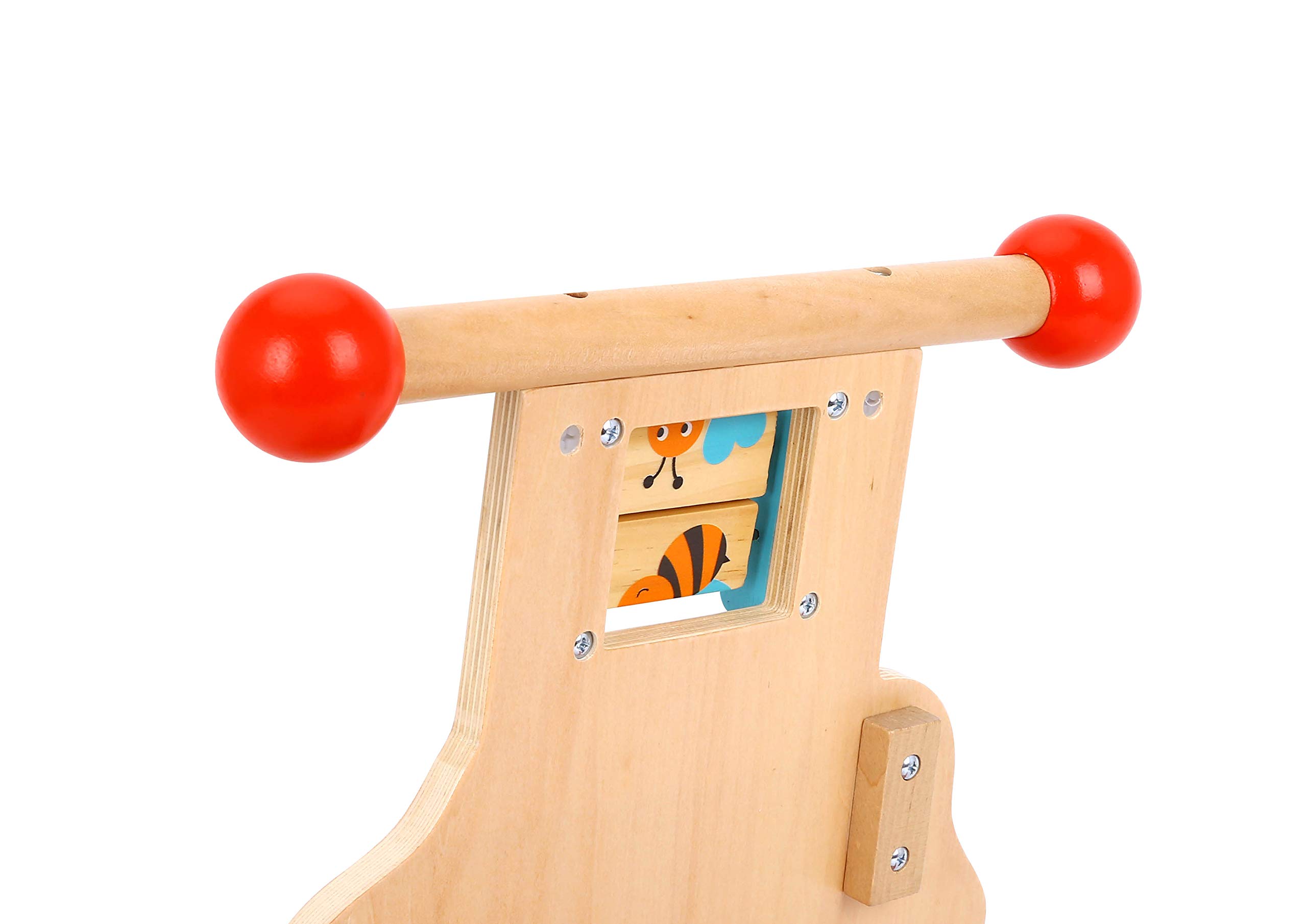 Pidoko Kids Lion Baby Walker Cart with Wheels - Wooden Activity Center Push and Pull Toy - for 1 Year Old and Up