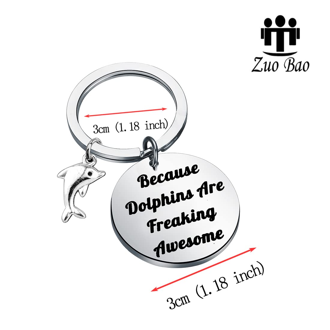 Zuo Bao Funny Dolphin Gifts Because Dolphins Are Freaking Awesome Keychian Dolphins Lover Gift for Women (Because Dolphins Are Freaking Awesome)