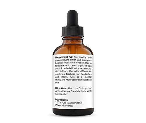 NaturoBliss Peppermint Essential Oil, 100% Pure and Natural Therapeutic Grade, Premium Quality Peppermint Oil, 4 fl. Oz - Perfect for Aromatherapy and Relaxation