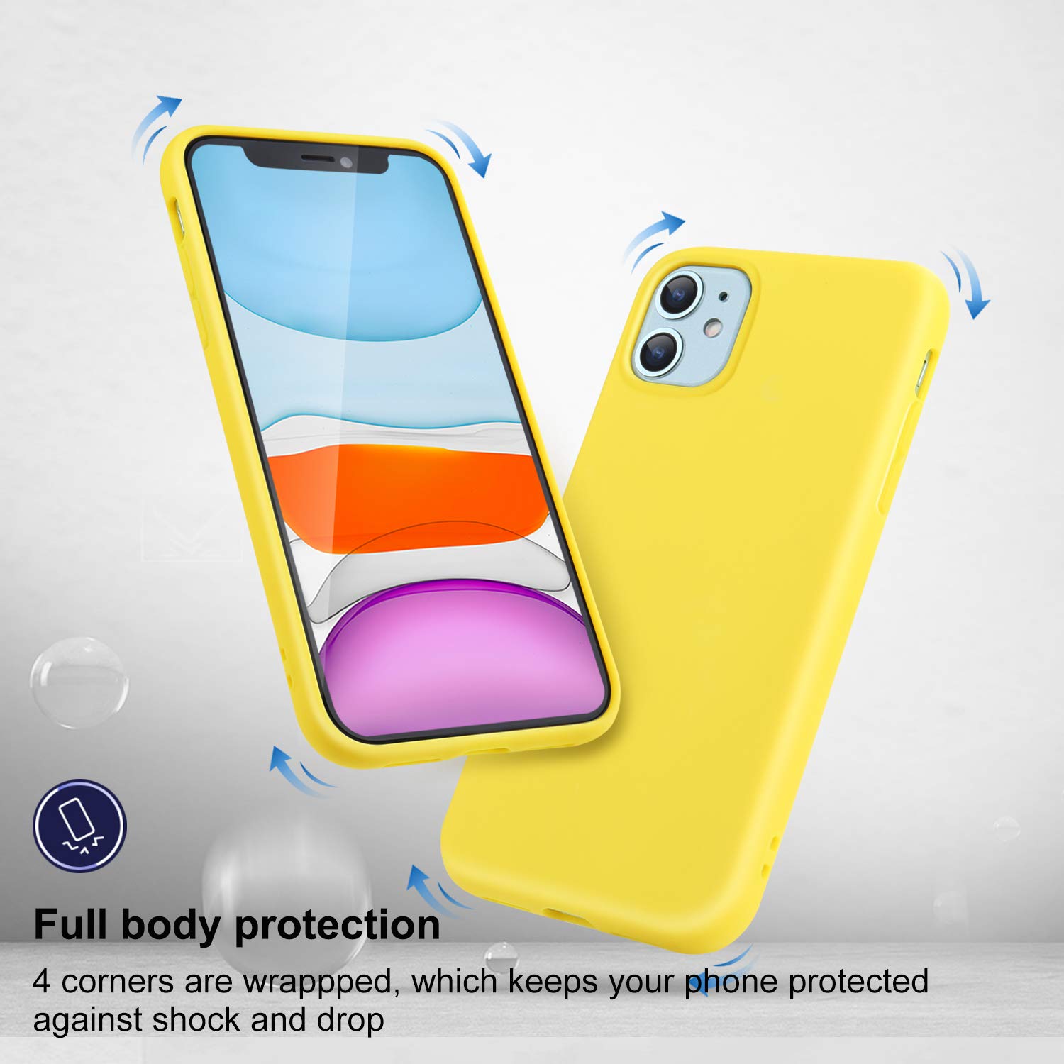 Pofesun Slim Fit iPhone 11 Case, 10 Pack Ultra-Thin Soft Silicone Protective Gel Phone Case Cover Compatible with iPhone 11 (6.1 Inch)-Black,Rose,Yellow,Rose,Green,White,Pink,Purple,Blue,Mint