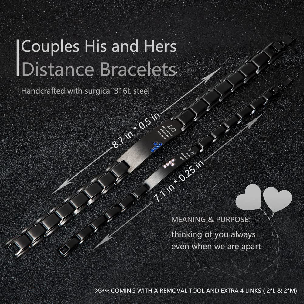 Wolentty Couples His and Hers Matching Bracelets Love Bracelet Gifts for Valentine's Day (His & Hers)