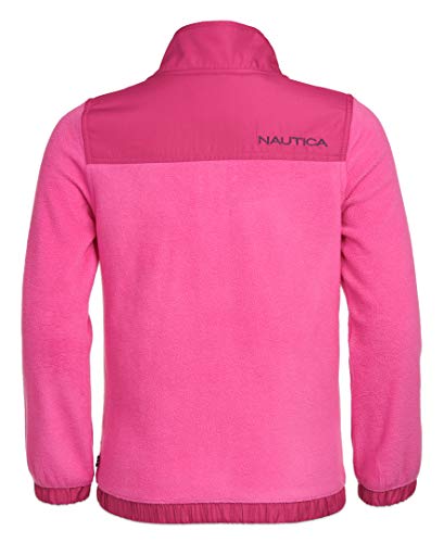 Nautica Girl's Full-zip Fleece Jacket, Signature Logo Design, Lightweight & Wind Resistant, Grey Heather, 42