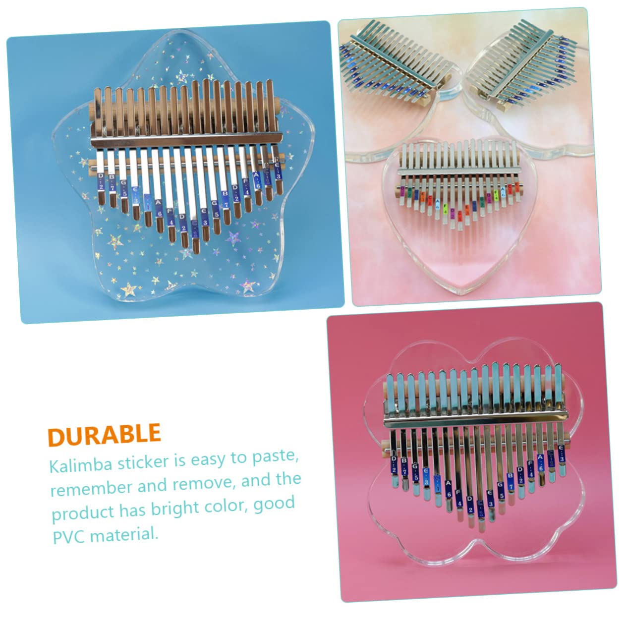 Vaguelly 5pcs Adult Supplies Thumb for Beginner Thumbs Note Stickers Kid Finger -Key Adhesive Scale Musical Piano Key Sticker Decals Instrument Kalimba Keys Learning