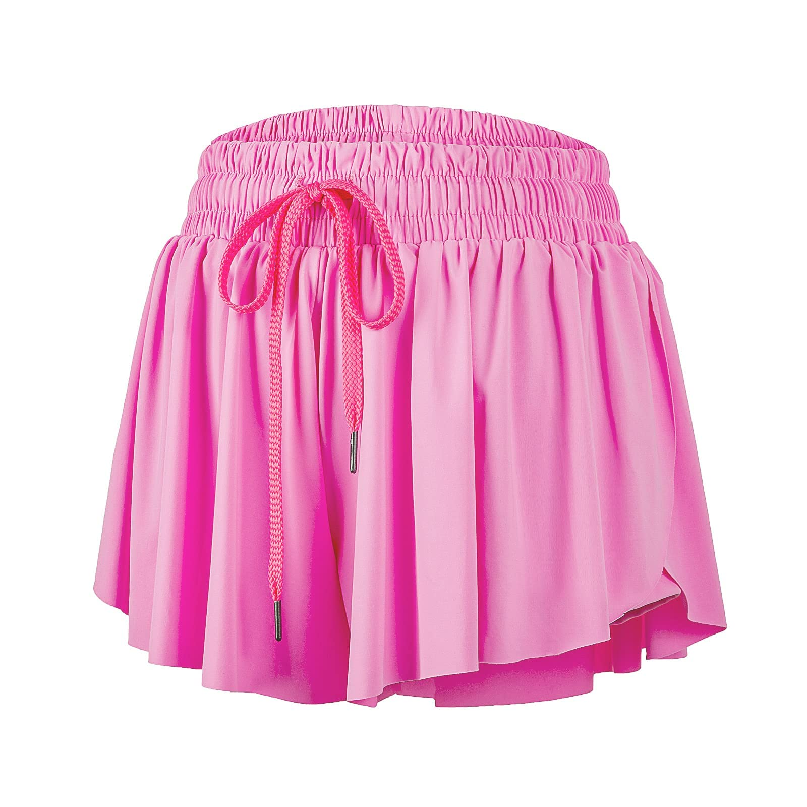 ZVC Flowy Shorts, 2 in 1 Butterfly Shorts for Women Pink Shorts for Running