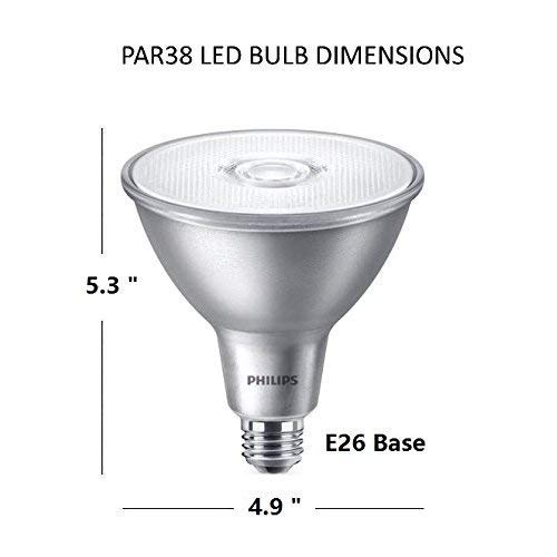 Philips LED Indoor/Outdoor Classic Glass Non-Dimmable PAR38 40-Degree Flood Light Bulb: 900-Lumen, 3000-Kelvin, 11-Watt (90-Watt Equivalent), E26 Base, Bright White, 8-Pack