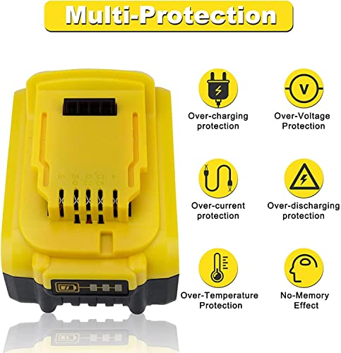 POWTREE Upgraded 7.0Ah 2Pack DCB206 Replacement Battery Compatible with Dewalt 20V Max XR DCB206 DCB204 DCB207 DCB200-2 DCB180 DCD985B DCB200, 20Volt Max Tools DCD/DCF/DCG Series