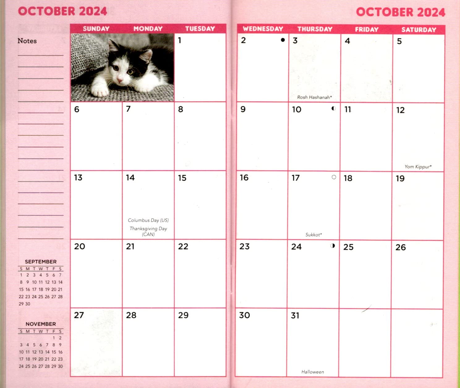 Paper Craft Kittens 2023 - 2024 2 Year Pocket Planner / Inspirations Calendar / Organizer - Monthly Page Format, multi