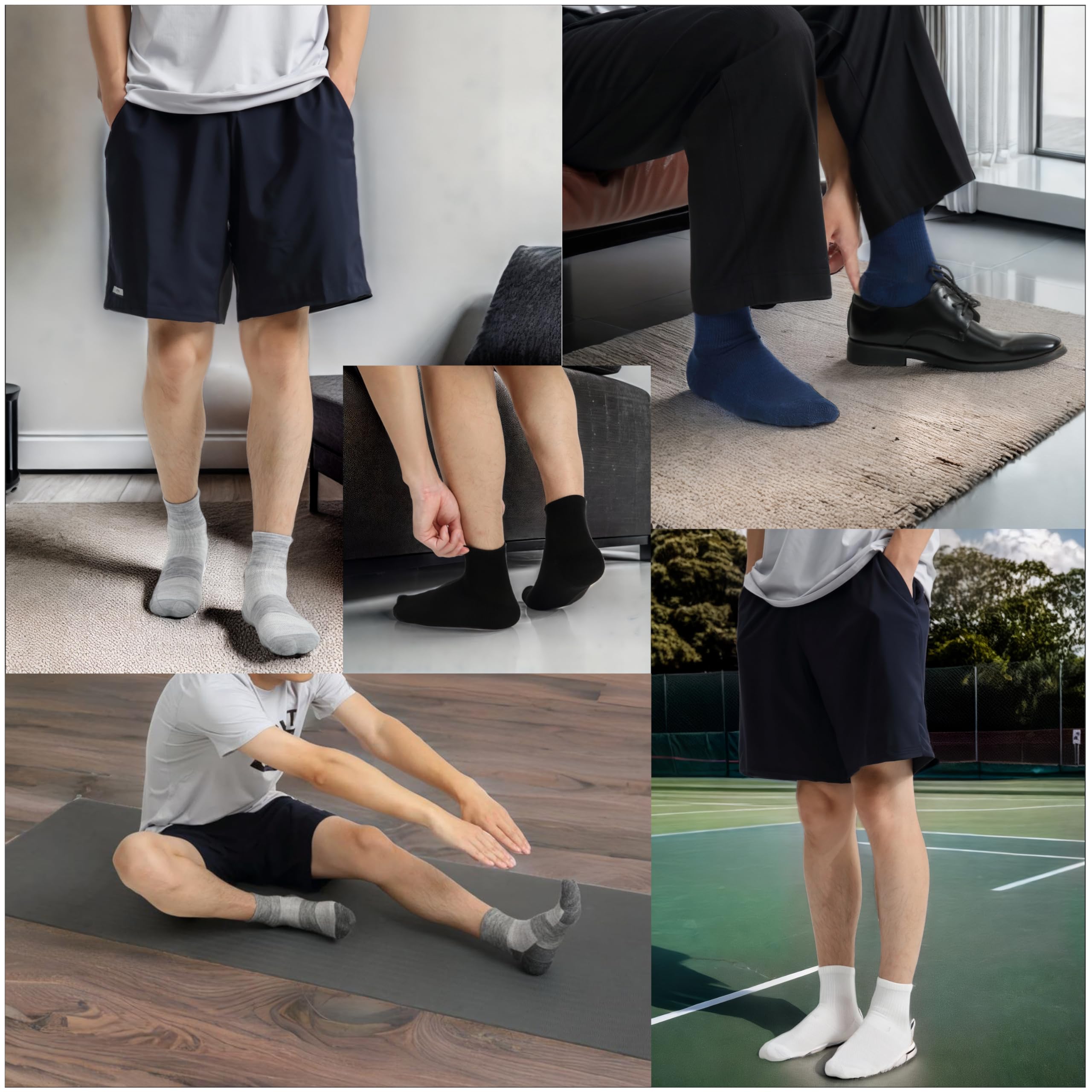 RTZAT 90% Merino Wool Ankle Men's Women's Athletic Business Casual Running Moisture Wicking Everyday Thin Wool Socks, Small, Ash Grey, 3 Pairs