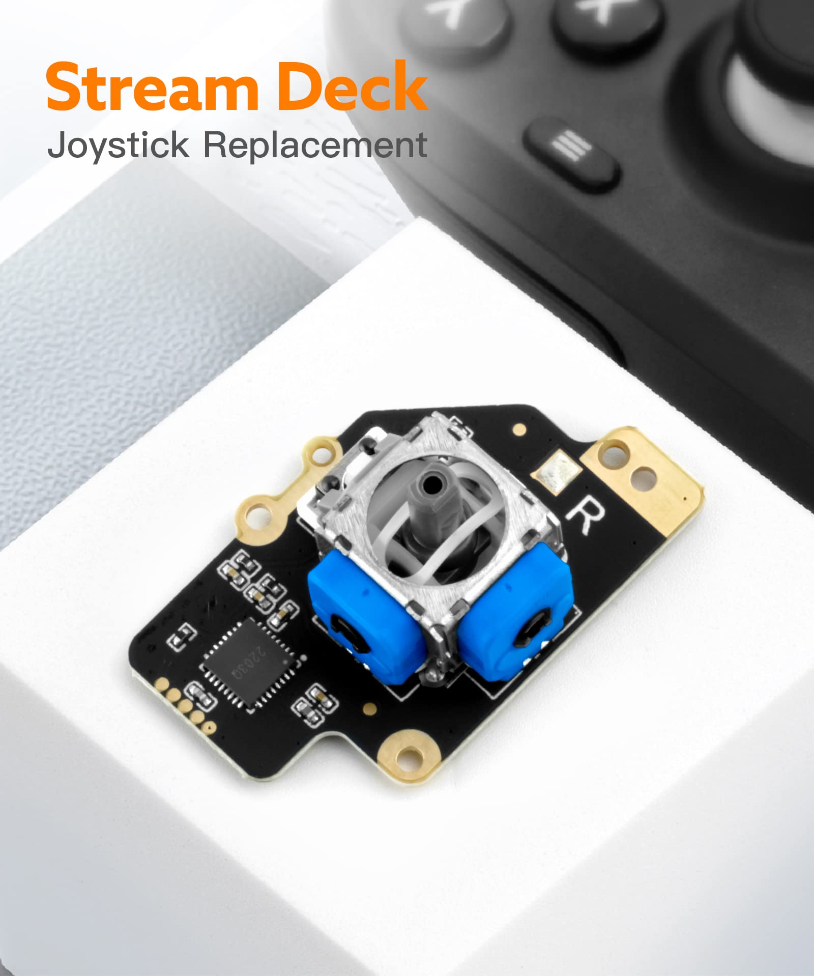 WeChip [No Drifting] GuliKit Electromagnetic Joystick Module for Steam Deck [6 Skin Stickers] 3D Hall Effect Sensor Analog Stick Joystick Replacement Set with tools, Patented Joystick Design