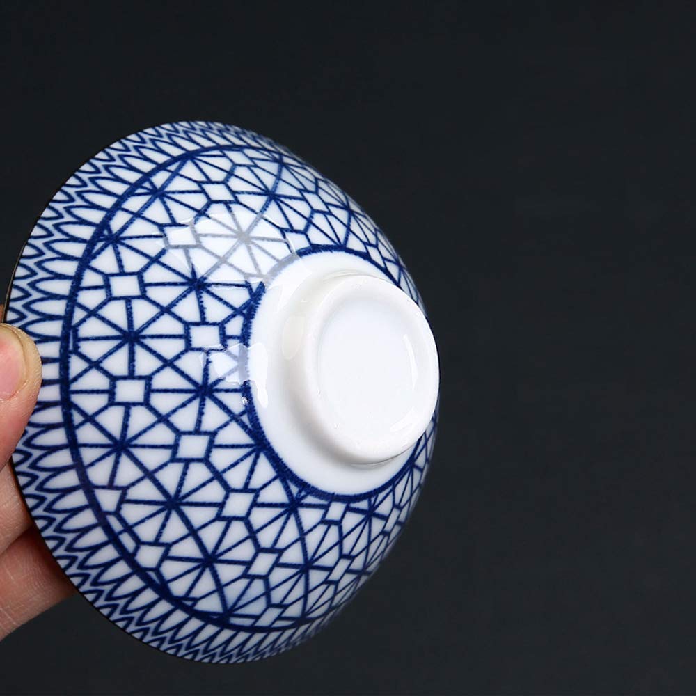 Woonsoon Set of 12 Chinese Zodiac Signs Handmade Kungfu Tea Cup 2.8 oz/80 ml,Bone China Blue and White Tea Cups,Ceramic Tea Mugs Without Handles