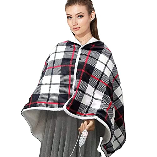 USB Heated Throw Blanket Shawl, Portable Heated Throw Electric Lap Blanket with 3 Heating Settings, Electric Heated Blanket and Throws Cordless Wrap Shawl for Women