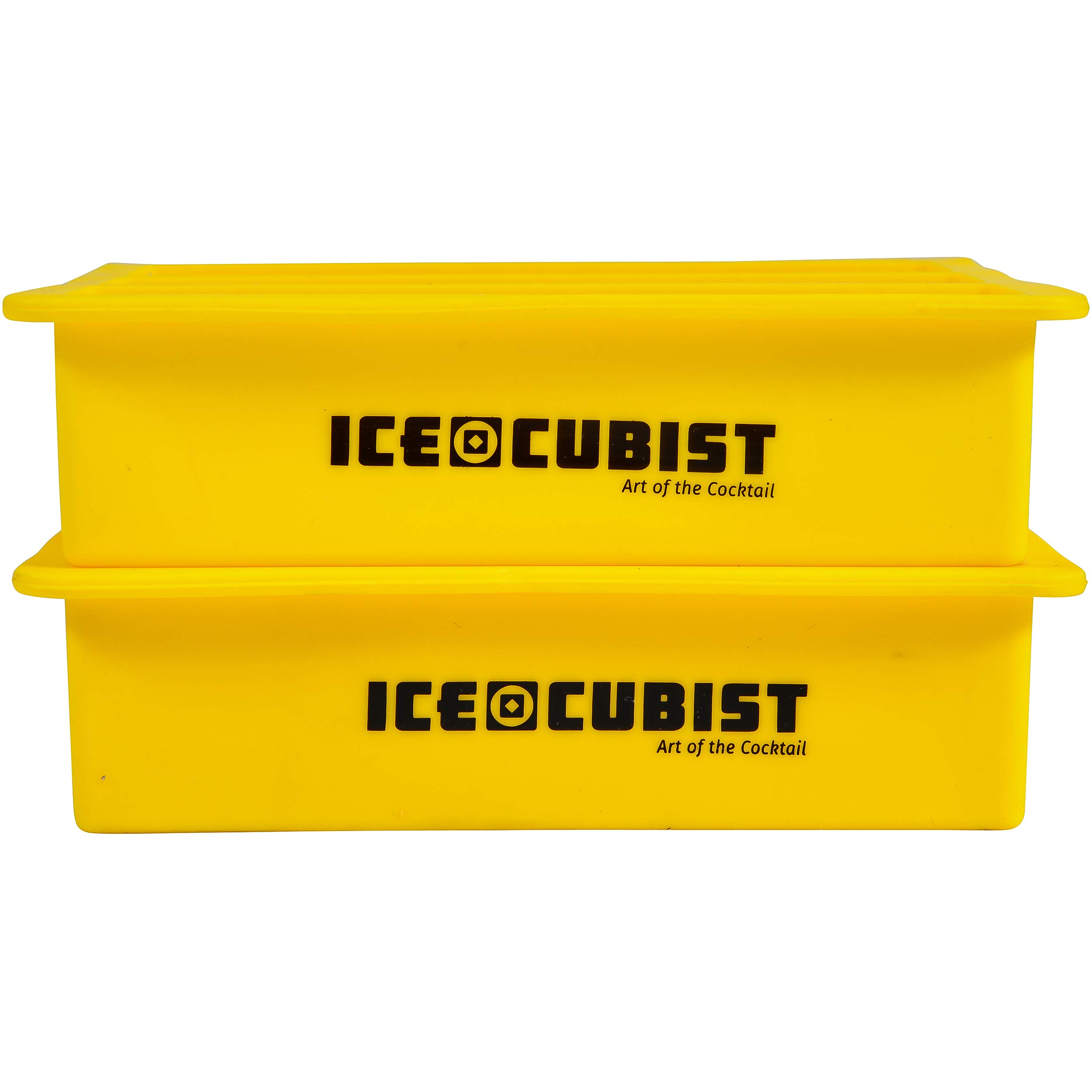 Rectangular Collins Ice Cube Mold - For Cocktail, Whiskey, Butter and More - BPA Free Silicone - 2 Trays - 4 Large Ice Cubes Per Tray