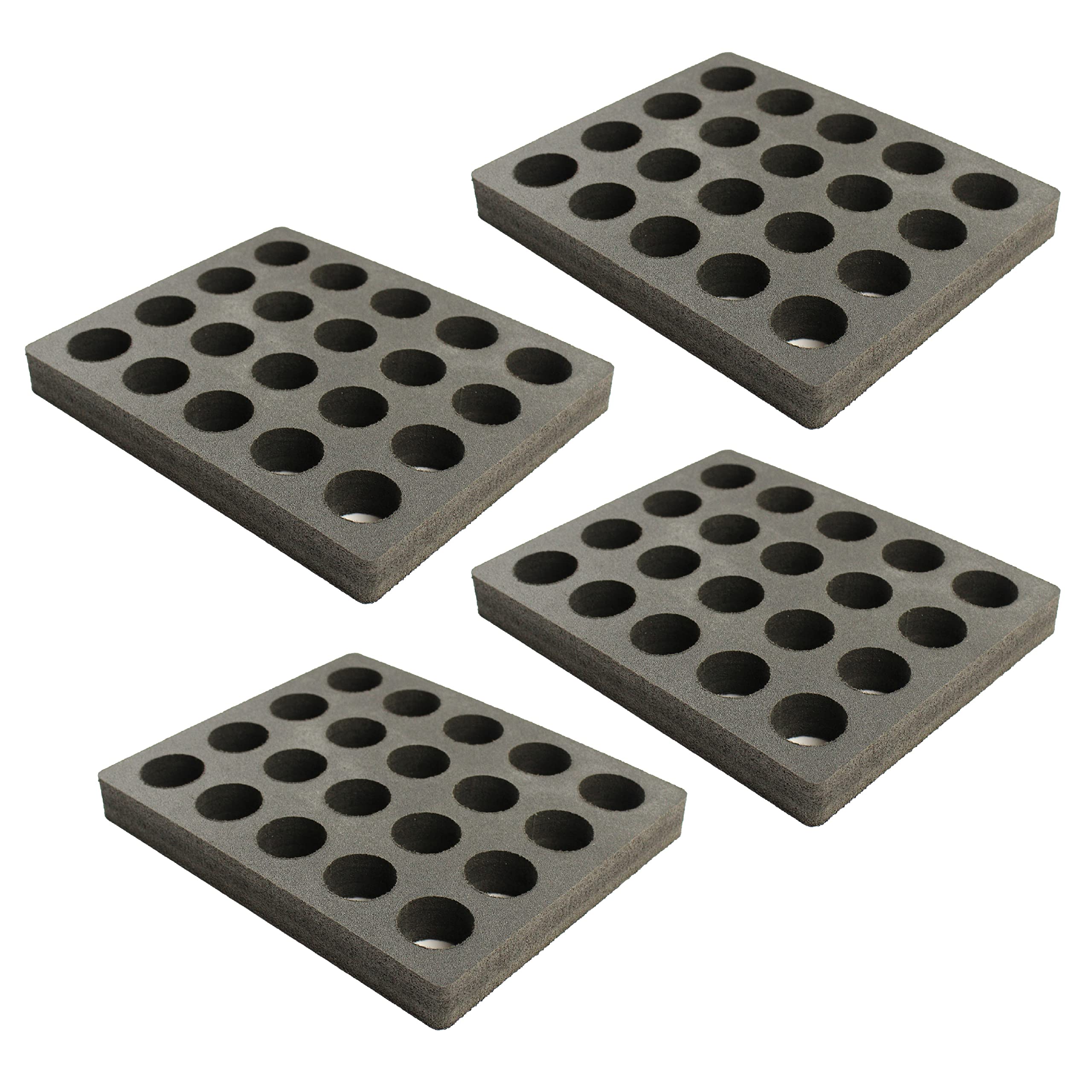 Polar Whale 4 Sample Vial Floating Racks Durable Black Foam Storage Holder Organizer Stand Transport Holds 20 Sampling Vials Fits 3 Oz 90ml 37mm Diameter