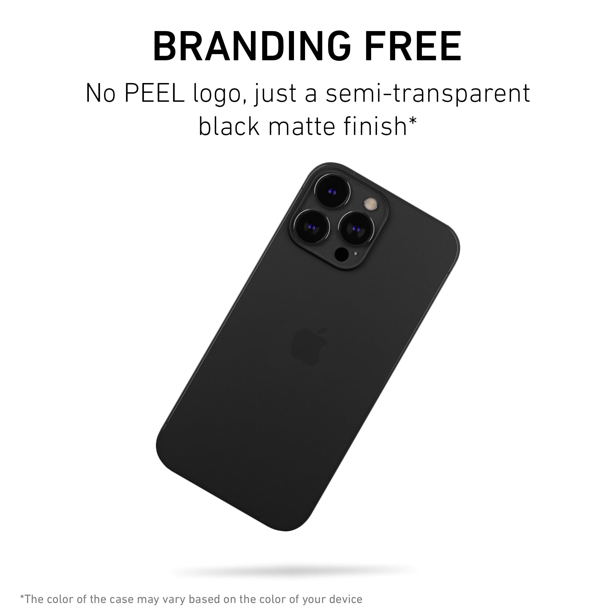 PEEL Original Super Thin Case Compatible with iPhone 13 Pro (Black) - Sleek Minimalist Design, Branding Free, Ultra Slim - Protects & Showcases Your Device