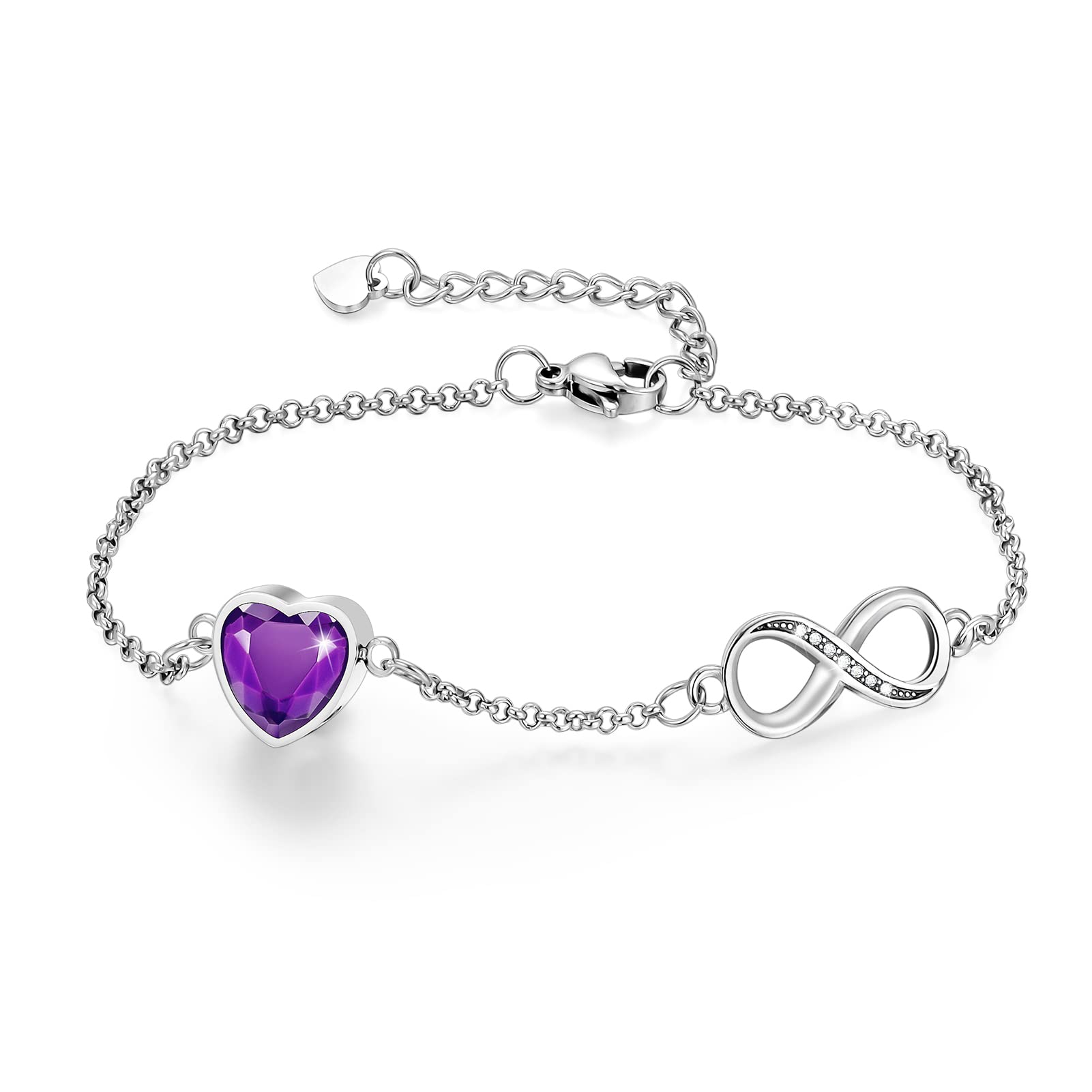 XIUDA Urn Bracelet for Ashes Cremation Bracelet for Women Heart Locket for Ashes Infinity Keepsake Bracelet