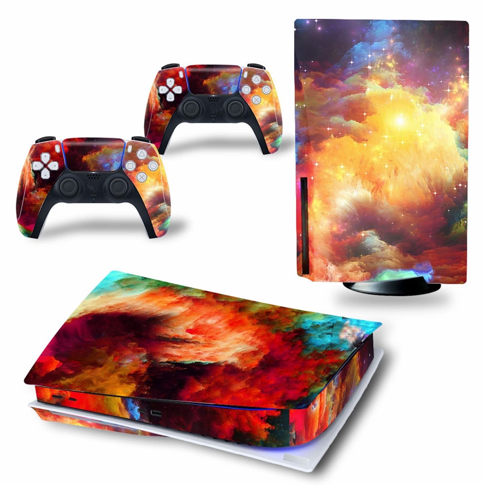 WREXIL LEEWEE for PS5 Skin Disc Edition & Digital Edition Console and Controller Vinyl Cover Skins Wraps Scratch Resistant, Compatible with for PS5 166215 No Foaming (Size : Digital Edition)