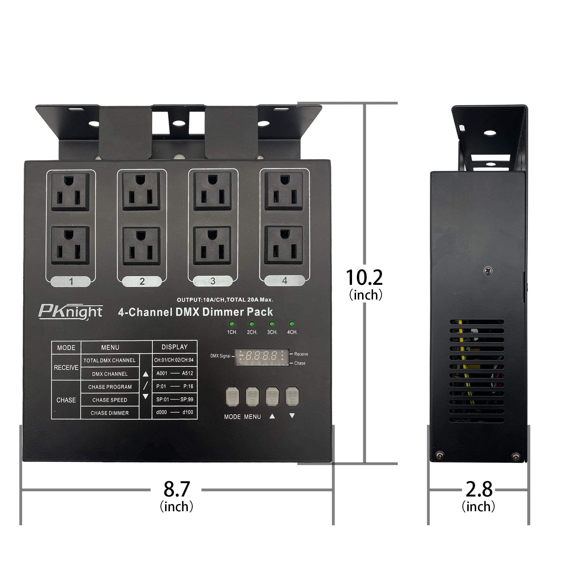 Pknight 4-Channel Programmable dmx512 Dimmer Pack| Lighting Accessories