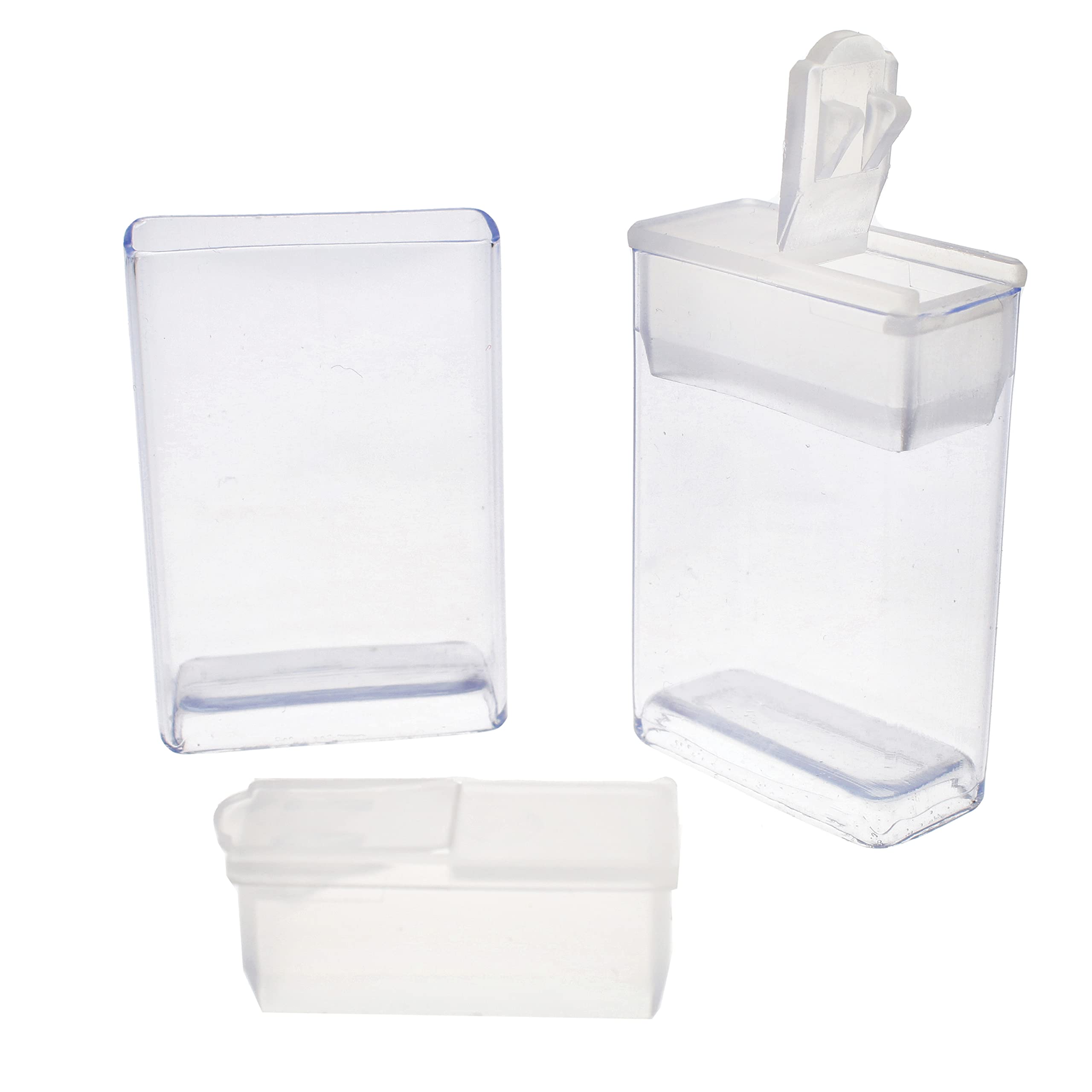 The Beadsmith Clear Plastic Boxes - Rectangle with a Flip Top Cap - 7/16” x 1” x 1-1/2” - Use for Beads, Bath Salts, Wedding & Party Favors, Home or Office Storage - Bag of 100