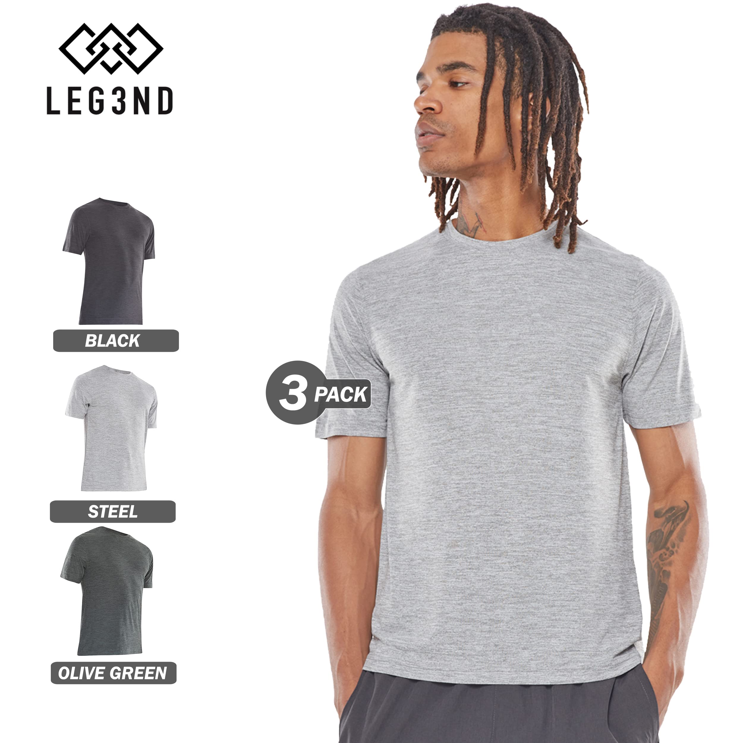 Workout Shirts for Men – 3 Pack Dry Fit T Shirts for Men, Mens Athletic Shirts