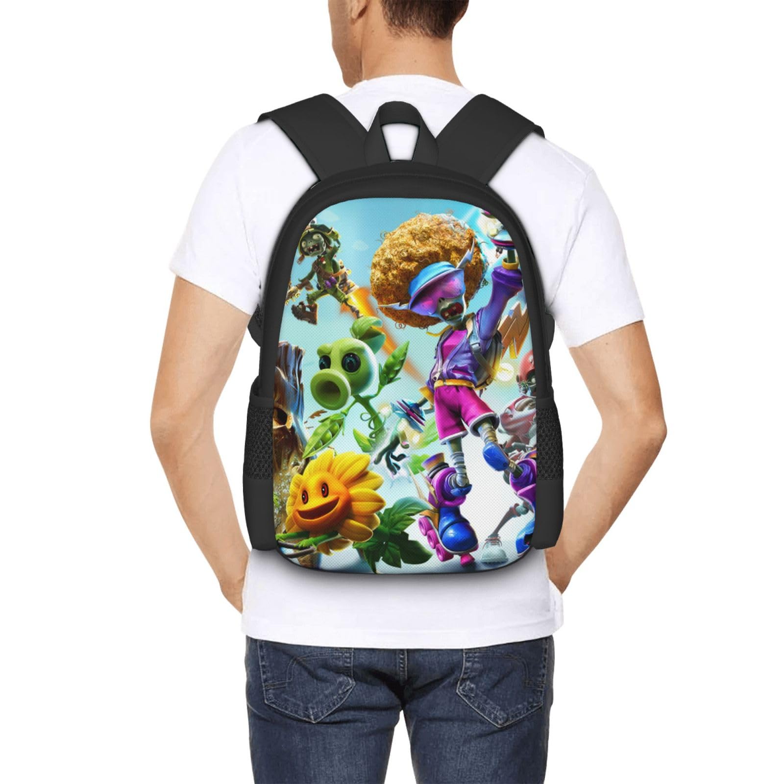 RACEK Plants Game Backpack Cartoon Laptop Backpacks Travel Zombies Daypack Adjustable Straps Bags