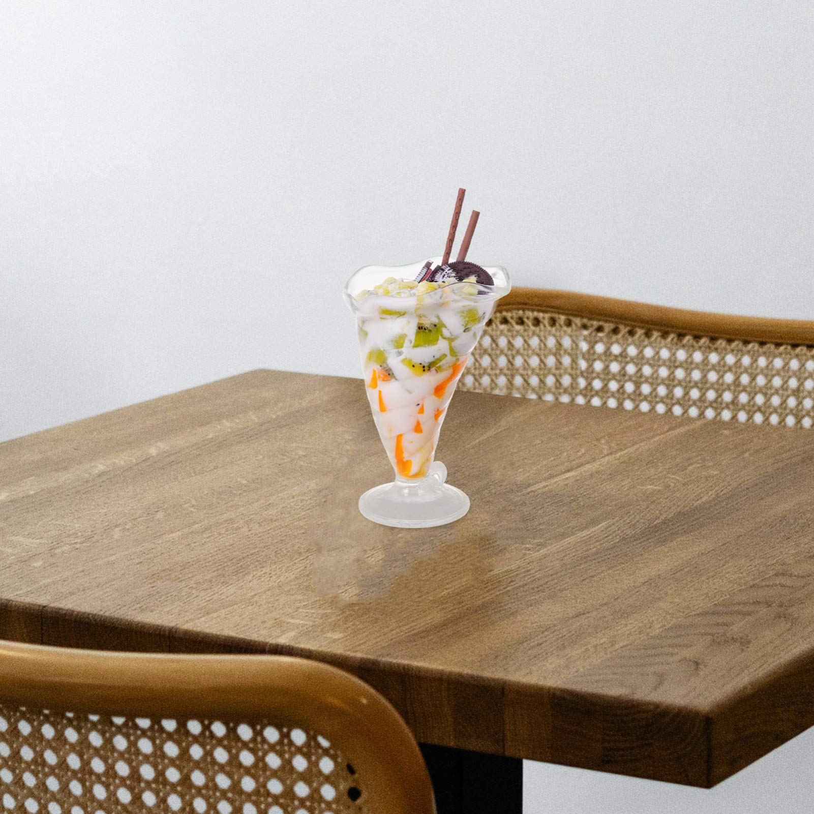 TOYANDONA Clear Container Footed Dessert Cup Crystal Tall Ice Cream Cup Clear Custard Cup Decorative Trifle Bowl for Parfait Sundae Fruit Snack Cocktail Condiment Serveware 340ml Clear Tumbler