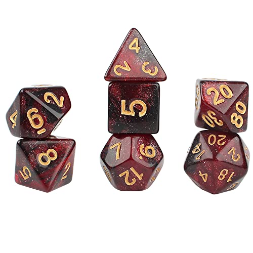 WEITELAI Dice Set D&D, Dungeons & Dragons D&D Dice Set, 7 Pack Polyhedral Dice Set, for Ttrpg MTG Table Role Playing Games