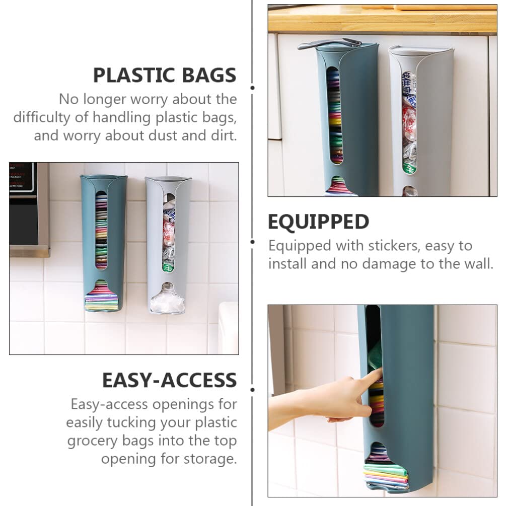 UPKOCH 2 Pcs Plastic Bag Holder Wall Mount Grocery Bag Dispenser Trash Bag Saver Shopping Bags Storage Organizer for Home Kitchen