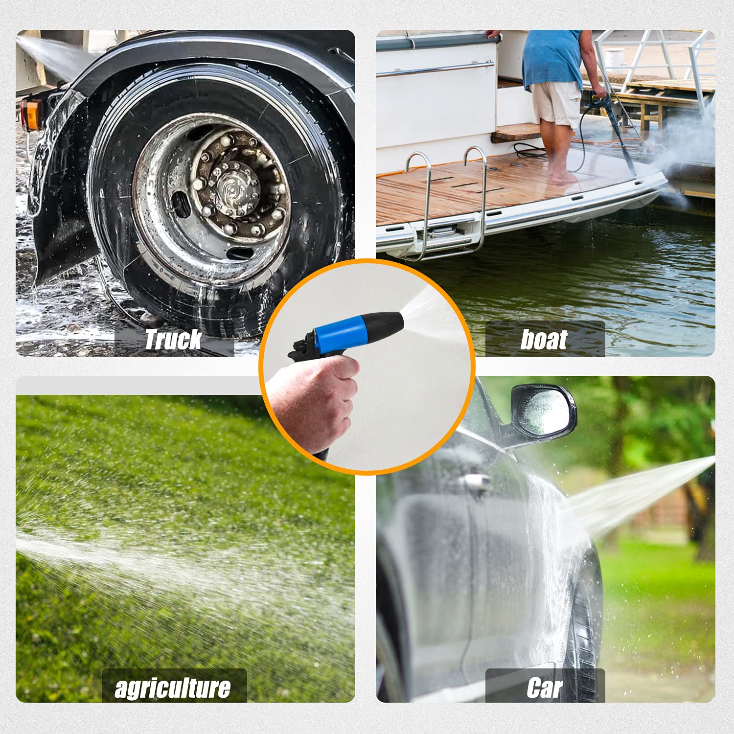 Wztepeng Washdown Pump Kit 12V 3.0 GPM 70 Psi Water Pressure Pump With Spray Nozzle For Boat Car Caravan RV UTV Marine Yacht etc