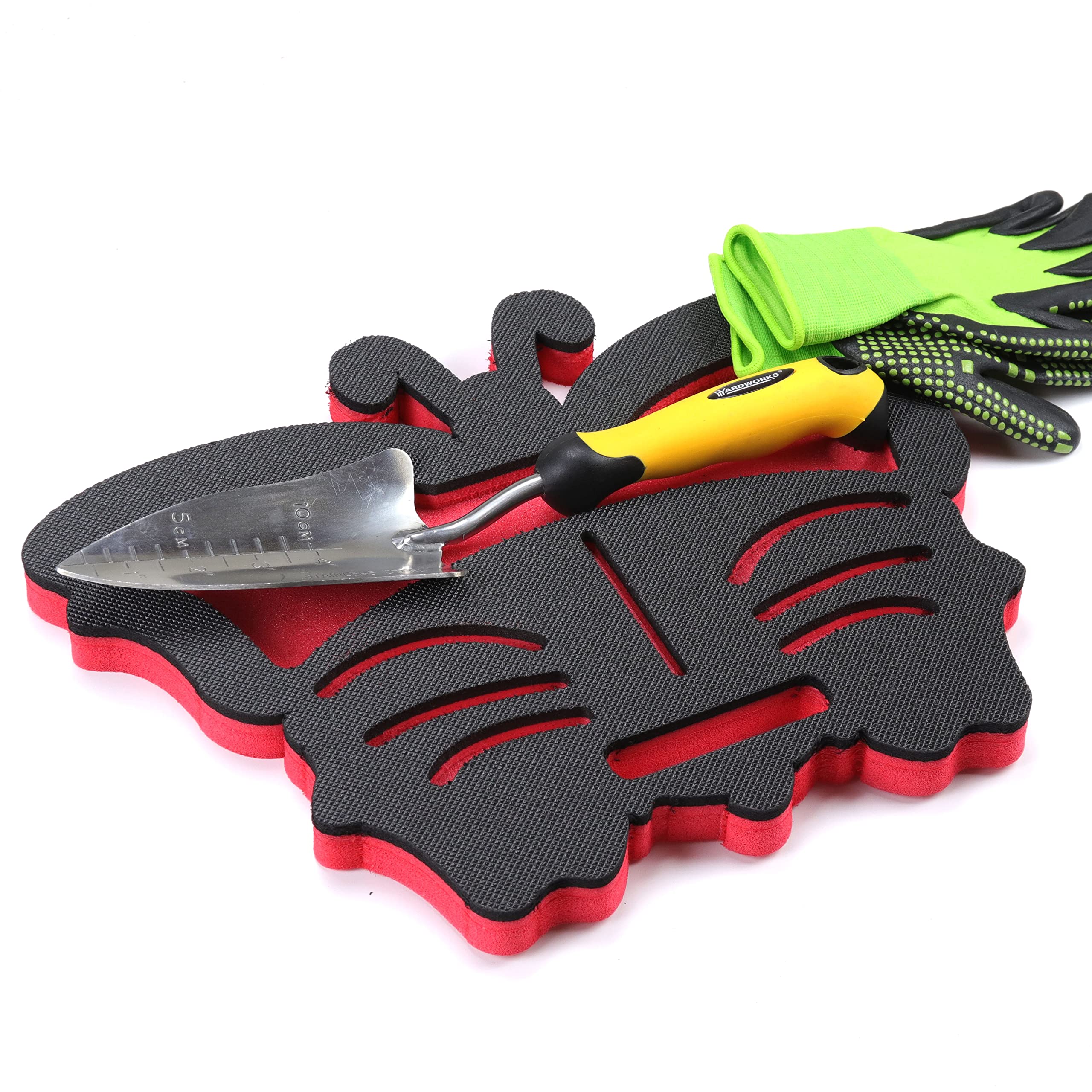 Polar Whale Portable Gardening Kneeling Pad Butterfly Shaped Red and Black Knee Cushion with Tool Pocket for Home Work Automotive Workshop More Durable Thick Comfortable High Density Waterproof Foam
