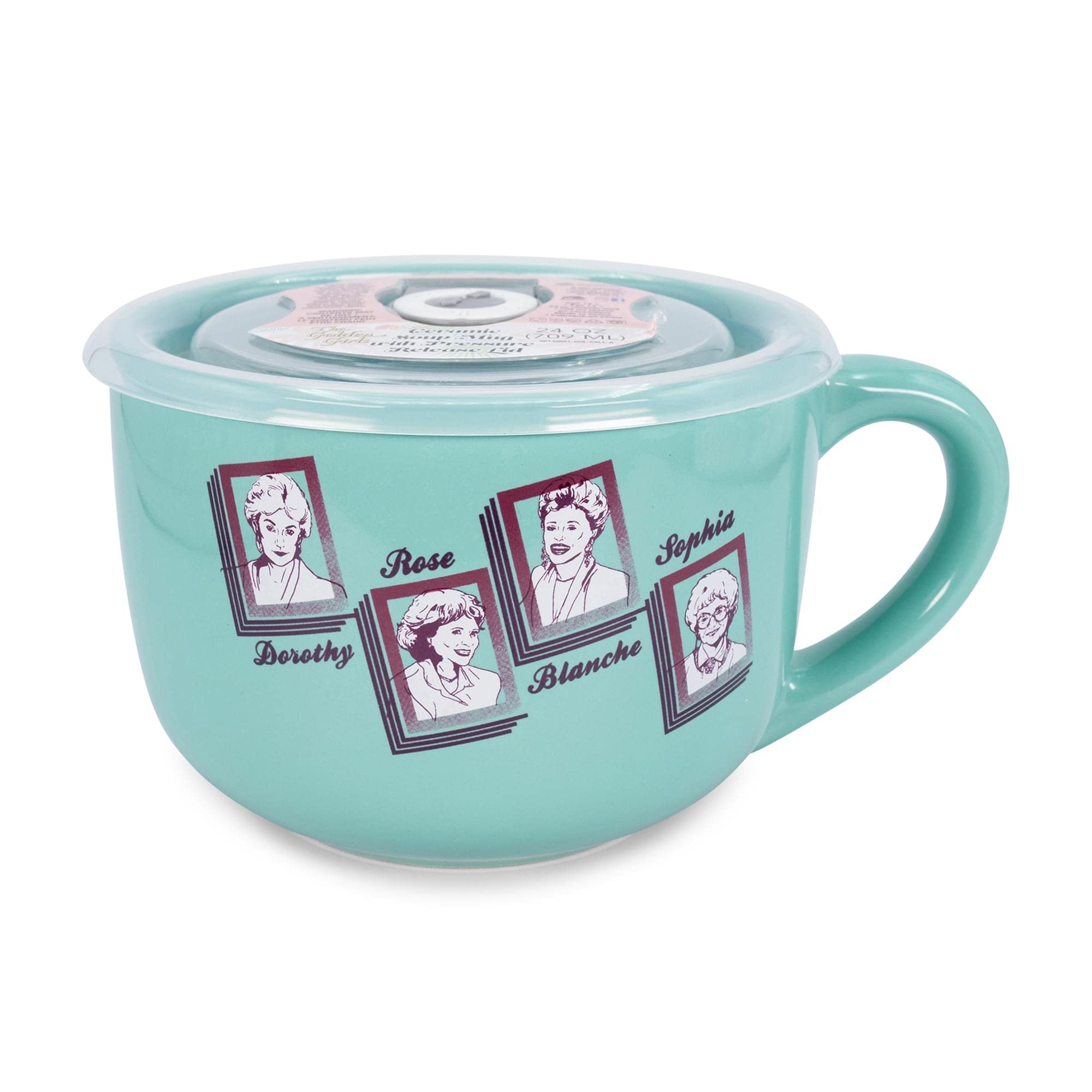 Silver Buffalo The Golden Girls Ceramic Soup Mug with Vented Lid | Holds 24 Ounces