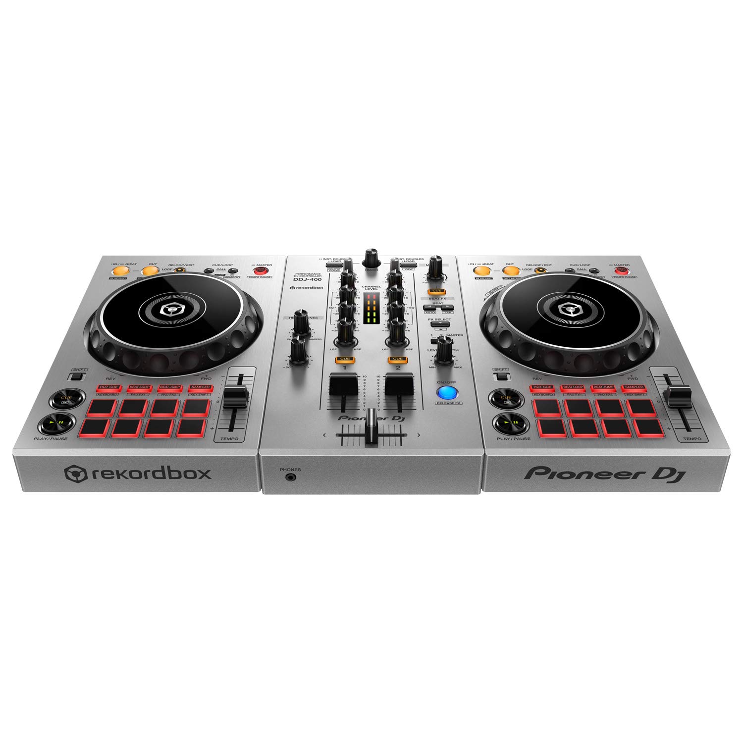Pioneer DJ DDJ-400-S 2-Channel DJ Controller for Rekordbox DJ, Silver