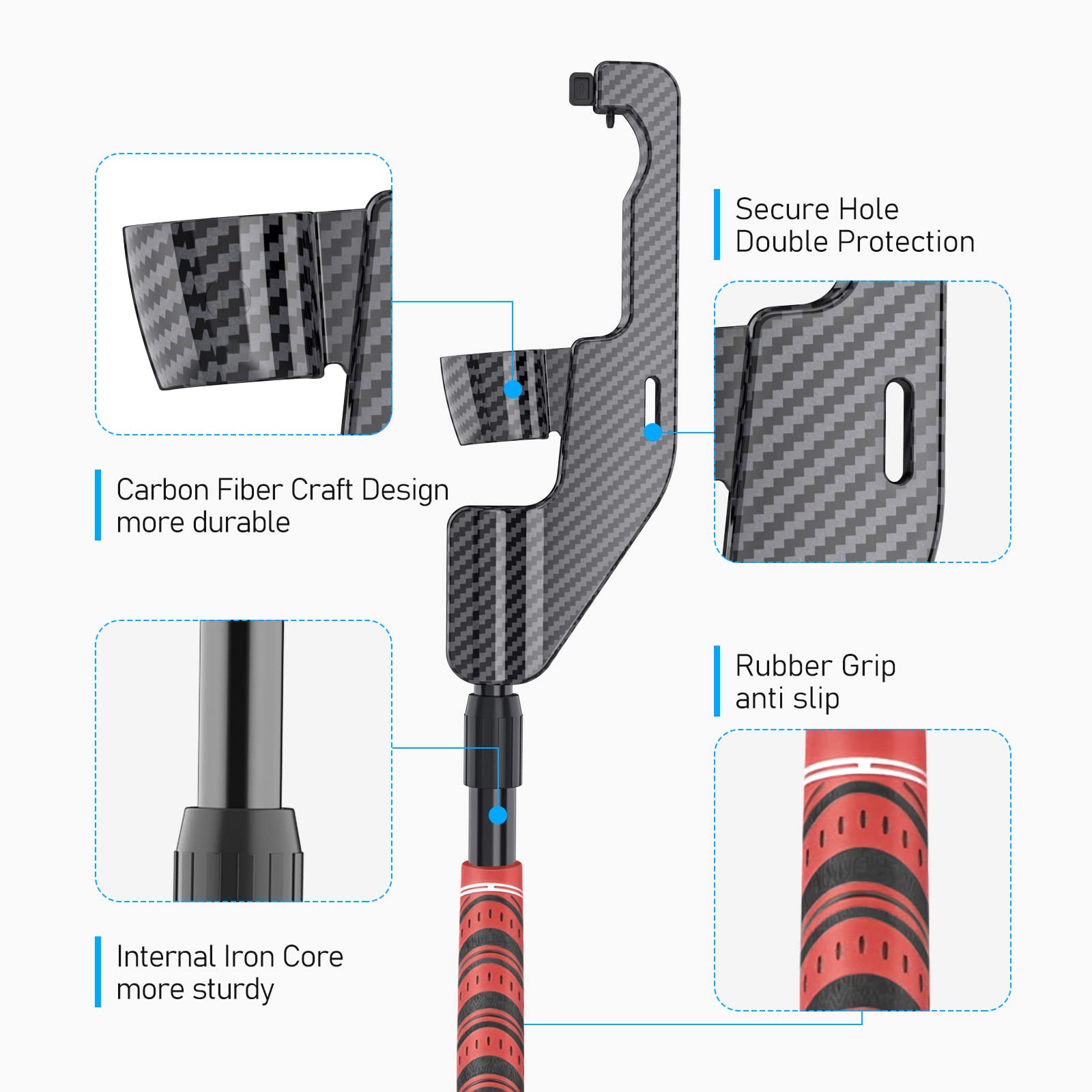 VR Golf Club for Oculus Quest 2/Pro, Defanti VR Golf Club Attachment with Aiming Guidance Help and 2 Controller Covers Bonus, Golf Club Handle Adapter, Enhance Immersive VR Game Experience