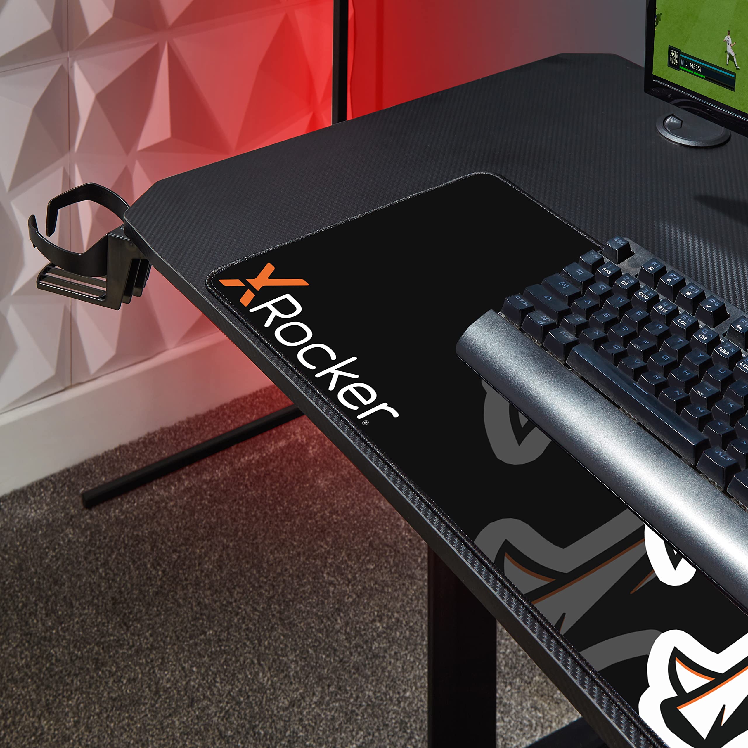 X Rocker Panther Office Desk - Grey