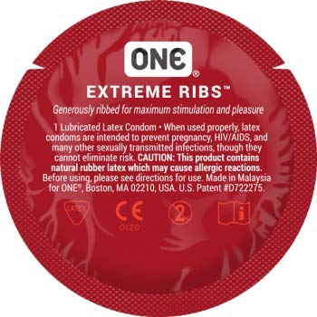 ONE Extreme Ribs Condom Bundle with Silver Pocket Case, Premium Ribbed Studded Latex Condoms-24 Count, 24.0 Count