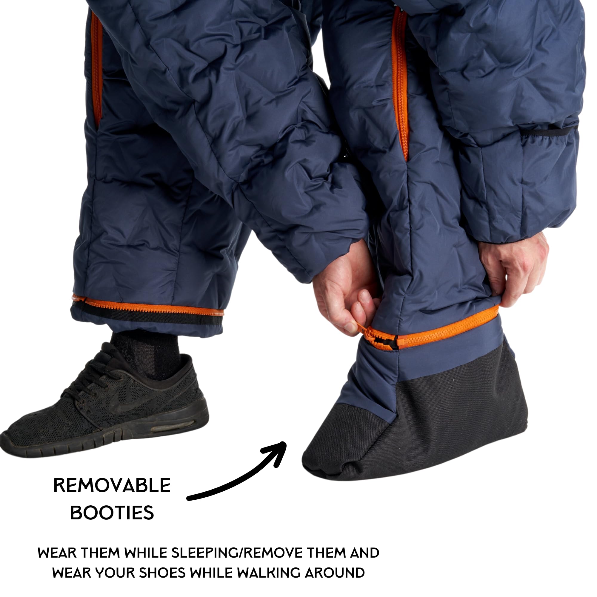 Selk'bag Pro Wearable Sleeping Bag I Outdoor and Indoor Sleeping Bag for Camping, RV Trips, Travelling, Hammocks, Backpacking, Lounging - Blue Navy - Large