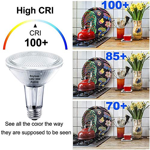 PAR30 Long Neck, 6PCS PAR30L Flood Light Bulbs,Dimmable, PAR30 Bulb 120V 50W Replacement, Long Lasting Lifetime, High brightness & Warm White, E26 Medium Screw Base, 39PAR30/FL for Recessed Light Bulb